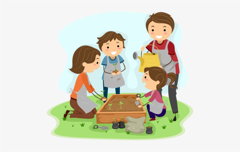Happy Happyfamgarden Twitter - Kids Gardening Clipart - 500x440 PNG ...