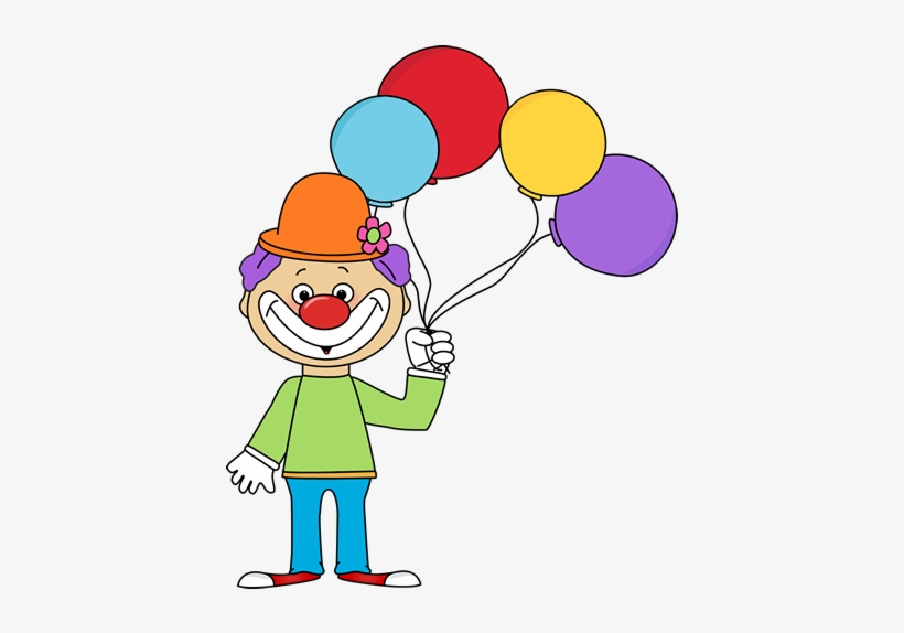 Clown With Balloons Clipart Bw