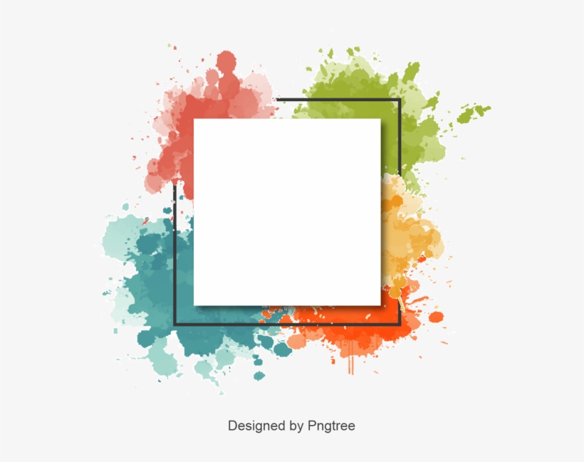 Abstract Watercolor Splash Frame And Border, Watercolor - Watercolor ...