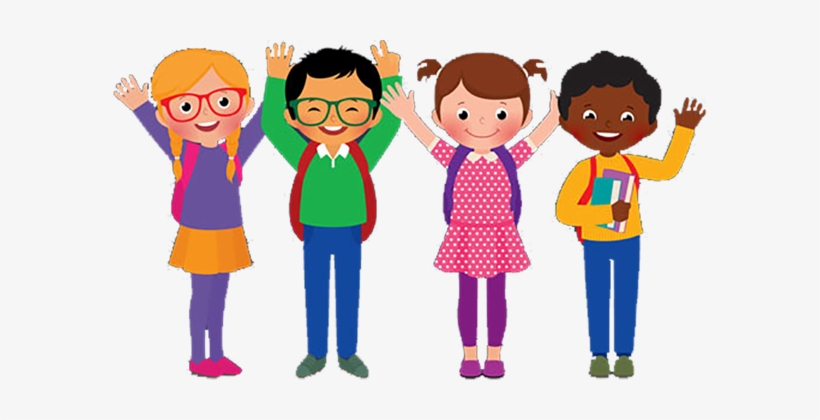 Download Transparent Children - Group Of Cartoon Students - PNGkit
