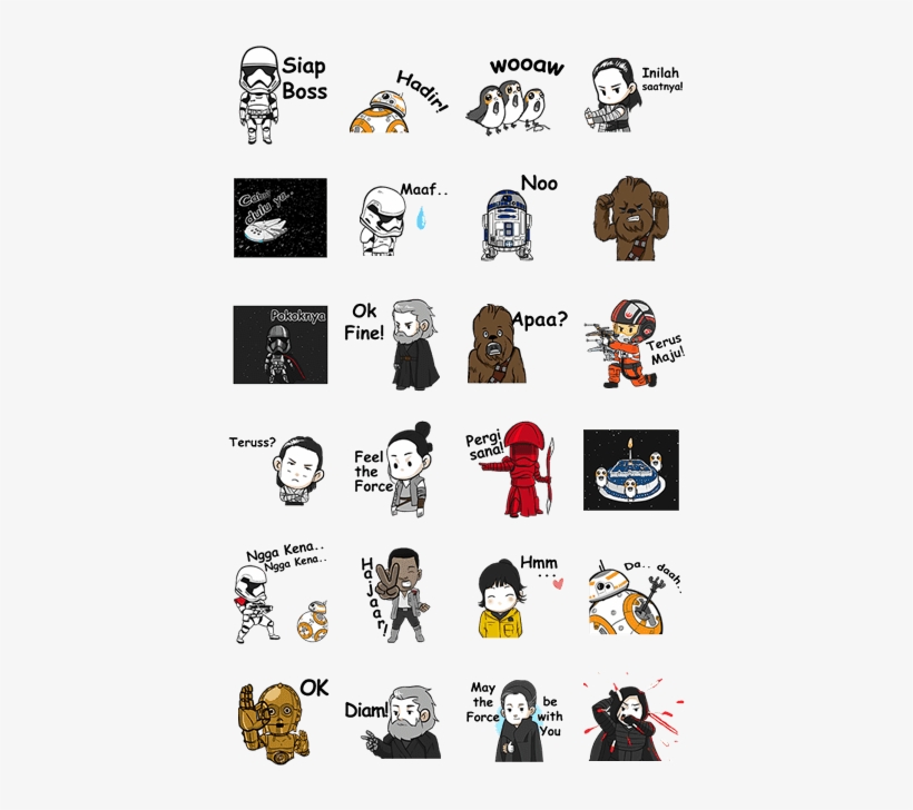 The Last Jedi™ - Star Wars Line Stickers - 420x673 PNG Download - PNGkit