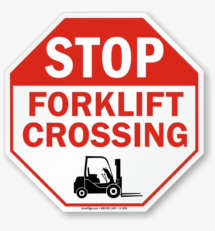 Forklift Lift Truck Sign - Forklift Crossing With Graphic Adhesive ...