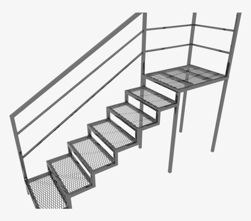 Metal Stairs 3d Model - 842x640 PNG Download - PNGkit