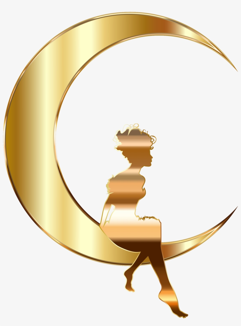 Lunar Clipart Transparent Background - Gold Moon Transparent Background ...