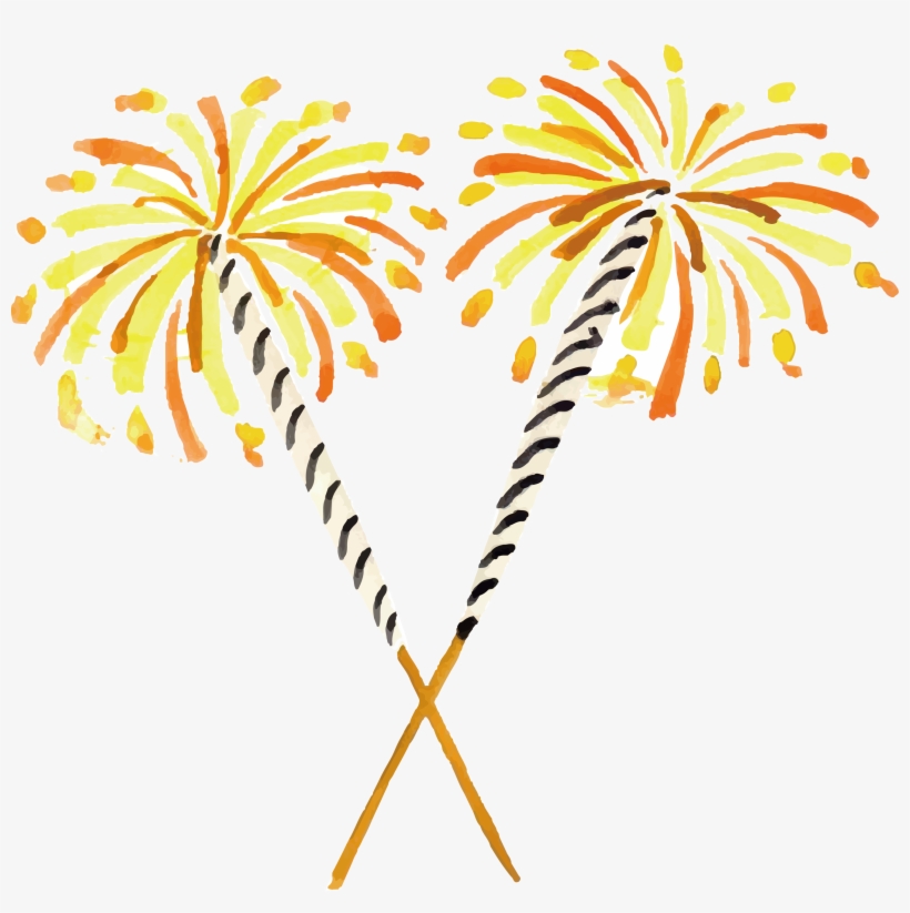 Fireworks Watercolor Painting - Firework Watercolor - 2657x2538 PNG ...