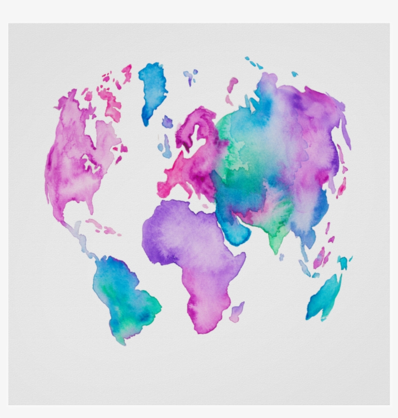Tips And Tricks - Society6 Modern World Map Globe Bright Watercolor ...