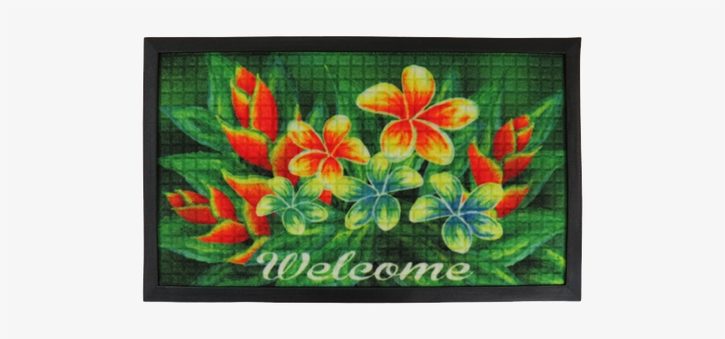 Kc Hawaii Welcome Floral Tropical Door Mat 30" X 17.75" - 500x500 PNG ...