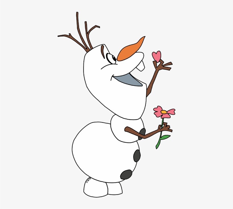 Disney Frozen Clip Art Image - Olaf Flower - 426x665 PNG Download - PNGkit