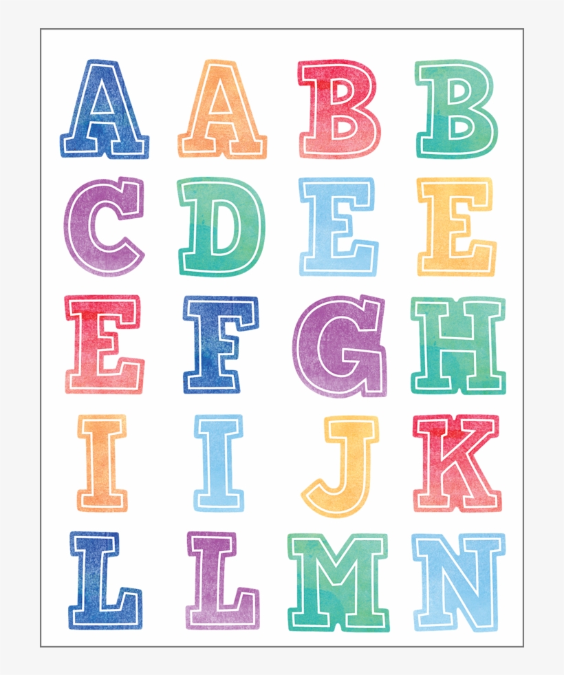 Download Transparent Tcr8196 Watercolor Alphabet Stickers Image ...