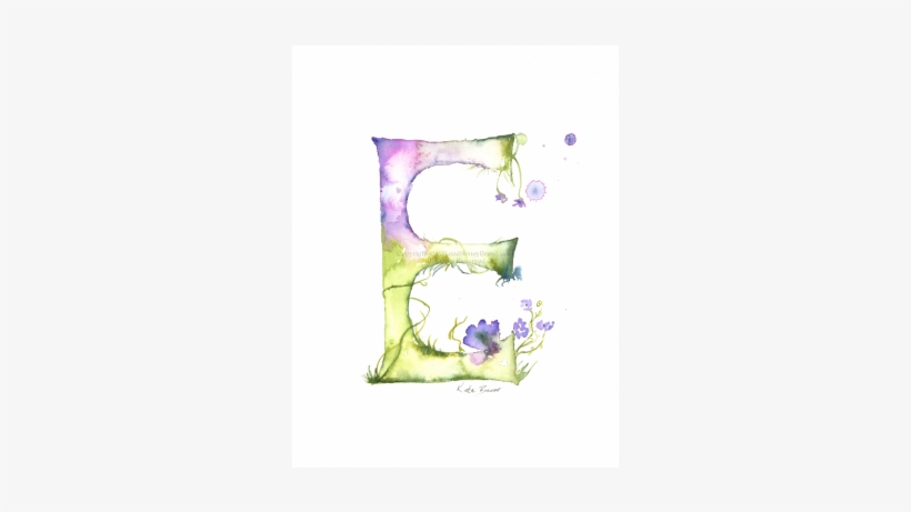 Monogram E Watercolor - 380x380 PNG Download - PNGkit