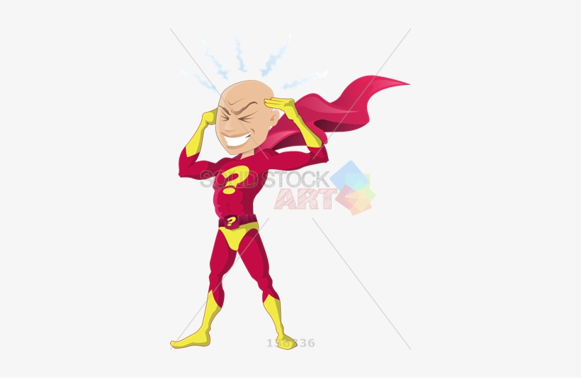 Stock Illustration Of Super Thinker Superhero With - Superhero Thinking ...