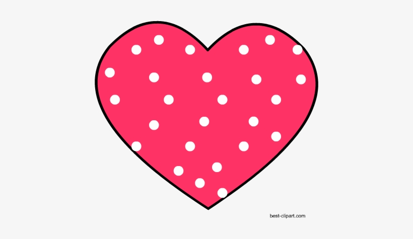 Clip Art Image Of Pink Heart With White Polka Dots - Heart - 450x450 ...