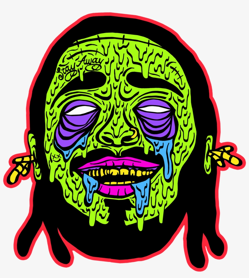 Zombie Post Malone - T-shirt - 1500x1500 PNG Download - PNGkit