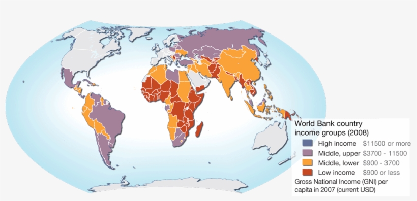 World Map With World Bank Country Income Groups - Gross National Income ...