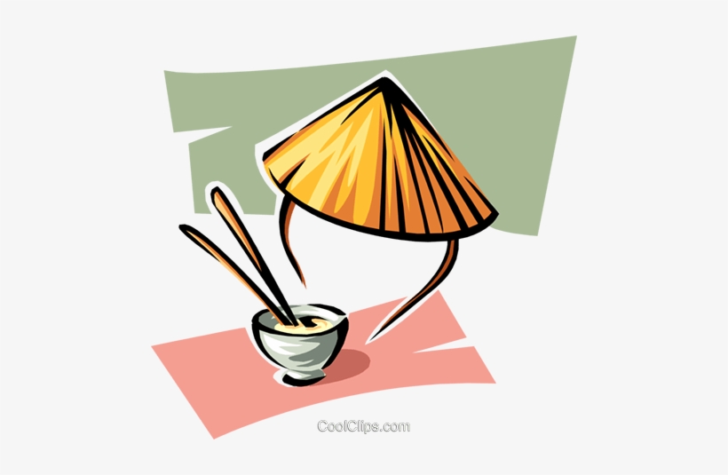 Rice Bowl And Chinese Hat Royalty Free Vector Clip - Chinese Hat Art ...