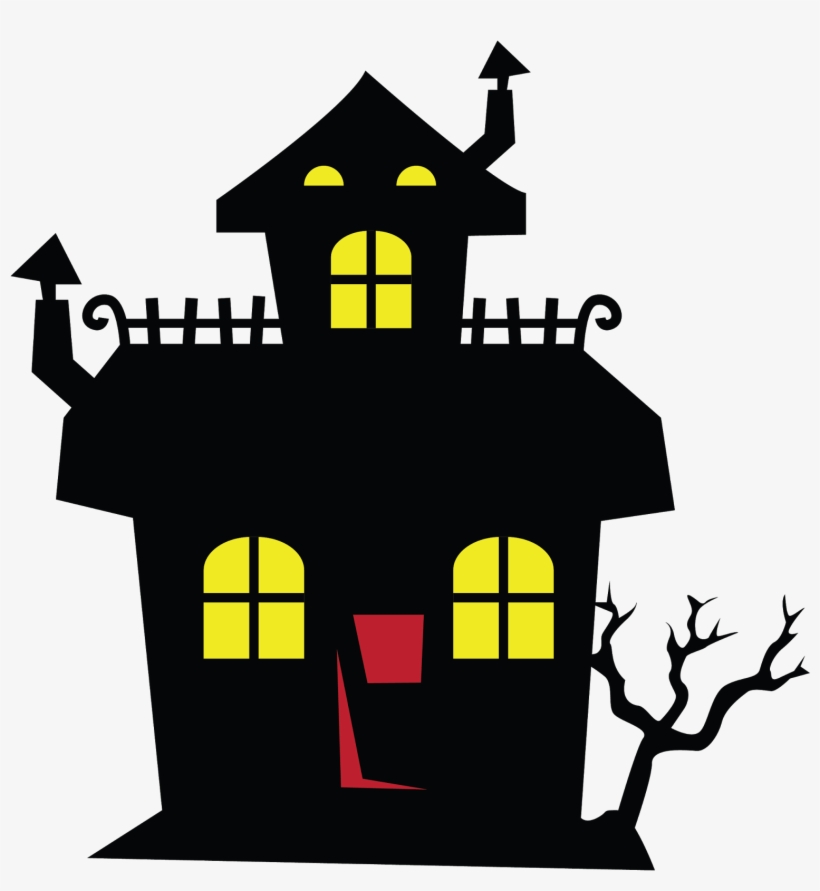 Scary Clipart Apple - Halloween Haunted House Clipart - 1600x1600 PNG ...