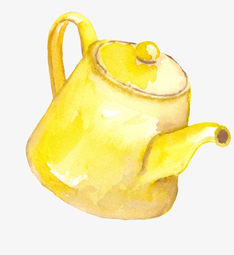 Hand Painted Cartoon Golden Kettle Png Transparent - Portable Network ...