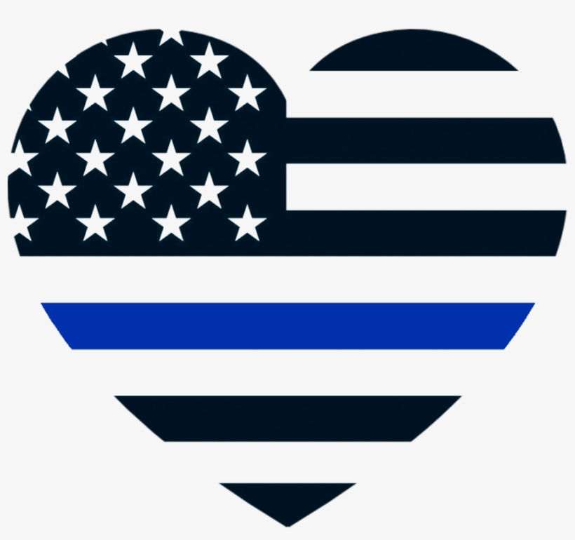 26 Apr - Thin Blue Line Flag Heart - 900x900 PNG Download - PNGkit