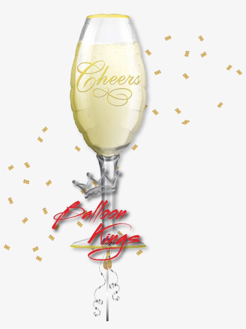 Champagne Glass Cheers - 38" Jumbo Champagne Glass Balloon - Mylar ...