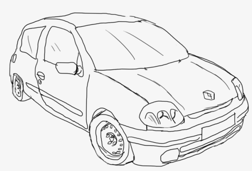 Renault Realistic Drawing - Renault Clio Drawing - 900x568 PNG Download ...