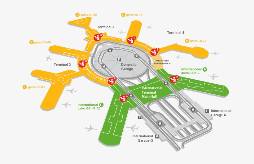 Security Checkpoint Map - San Francisco International Airport Map ...