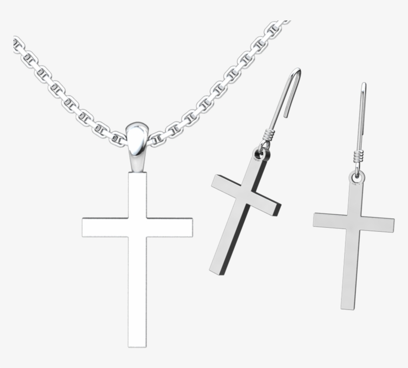 Simple Cross Set - Flourish Cross Earrings - 800x800 PNG Download - PNGkit