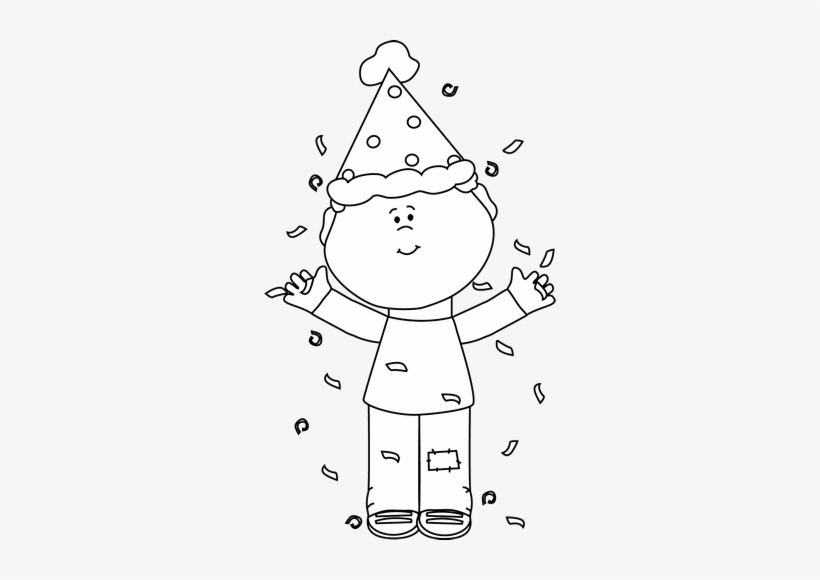 Birthday Boy With Clip Art - Birthday Clip Art Black And White ...