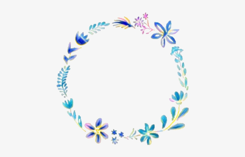 Frame Floral Flowers Sticker Circle Circleframe Freetoe - Blue Floral ...