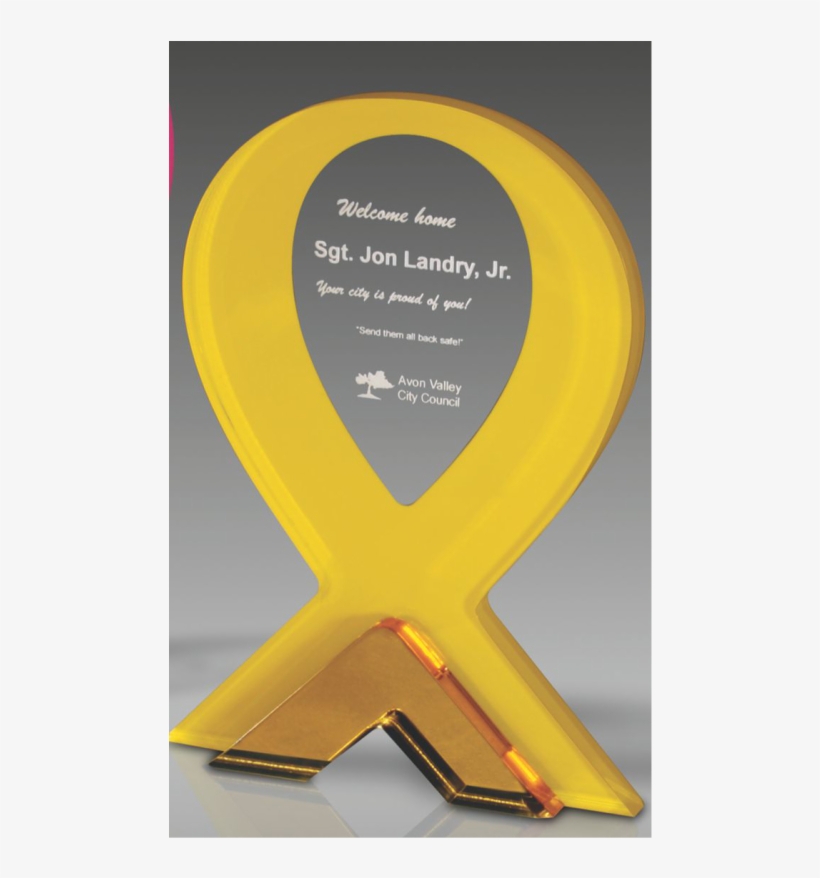 Brilliant Yellow Ribbon Award A209 - Ribbon Awards (5 7/8"x8"x1 3/8 ...
