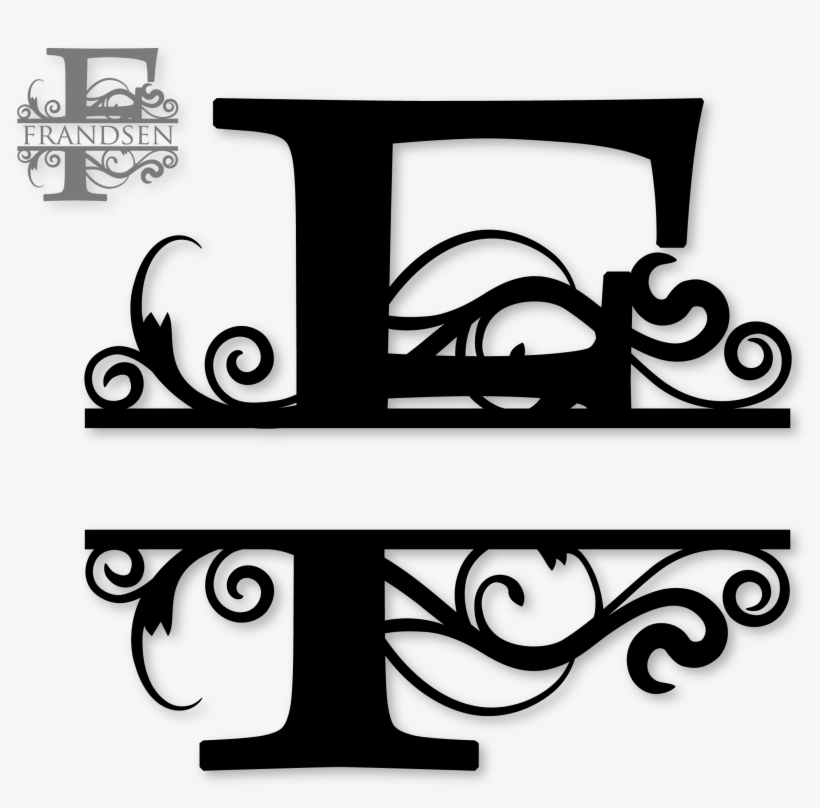 Split Monogram Sds F Split Monogram 0 99 Svgattic Com - Split Letter ...