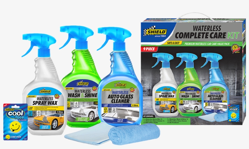 Shield Chemicals Slider Waterless Wash N Shine Kits - Shield Waterless ...