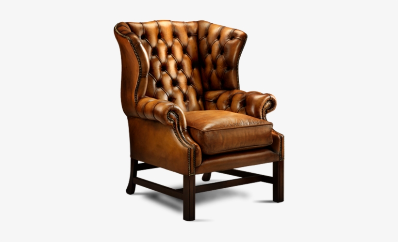 Leather Wing Back Chair - 400x460 PNG Download - PNGkit