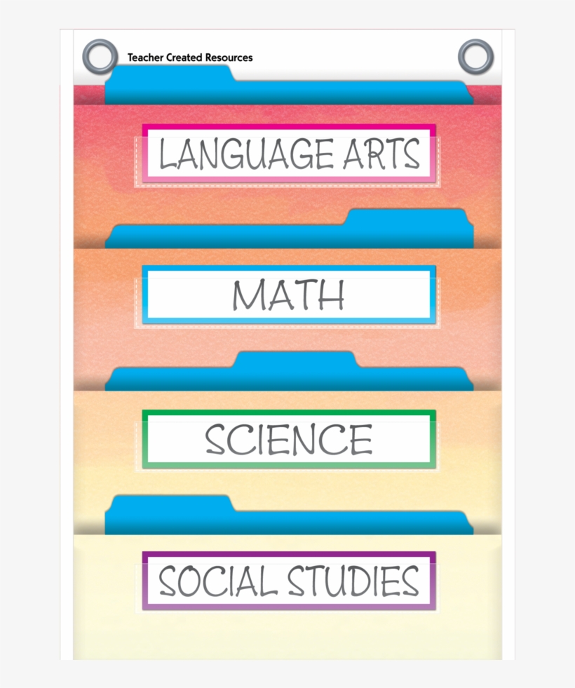 Watercolor 10 Pocket File Storage Pocket Chart - Teacher Created ...