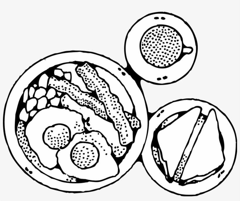 Breakfast Clip Art Black And White - 600x472 PNG Download - PNGkit