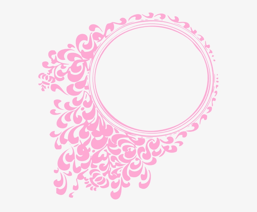 Pink Oval Frame Hi - Royal Blue Invitation Borders - 576x597 PNG ...