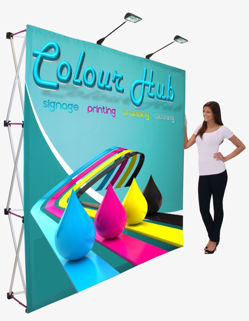 5 X - Fabric Pop Up Display Hop Up 8 Foot Straight With Printed ...