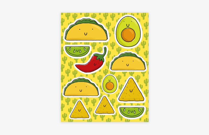 Cute Mexican Food Sticker/decal Sheet - Mexican Food Sticker - 484x484 ...