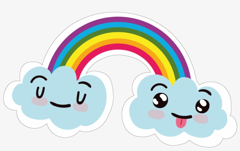 Collection Cute Things - Cartoon Clouds And Rainbow - 1000x1000 PNG ...