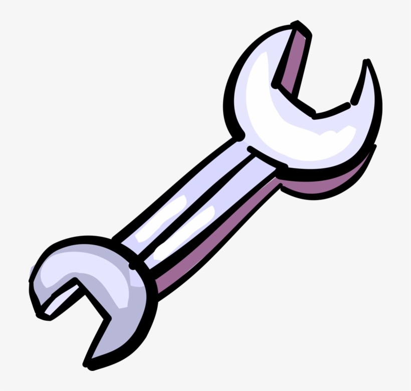 Vector Illustration Of Open End Spanner Wrench Tool - Wrench - 706x700 ...