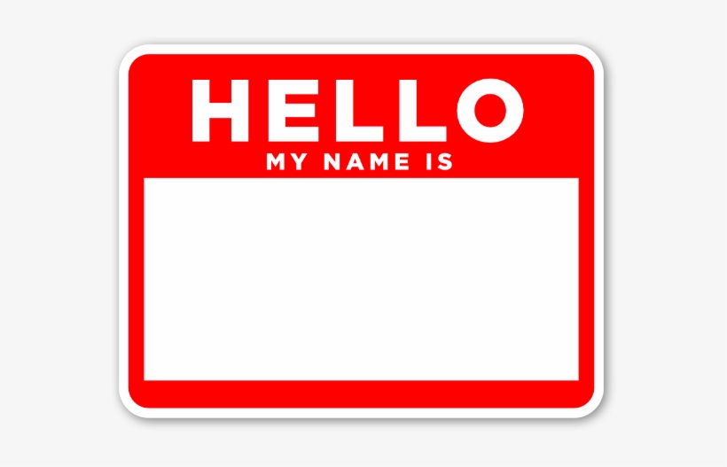 Download Transparent Namnetiketter Hello My Name Is Röd Sticker ...
