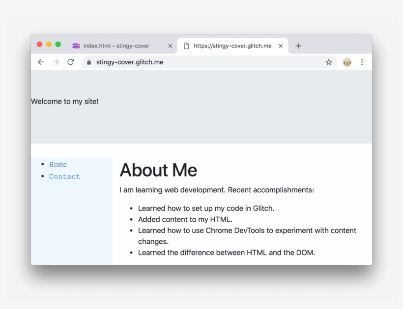 What Your Site Will Look Like At The End Of The Tutorial - World Wide ...