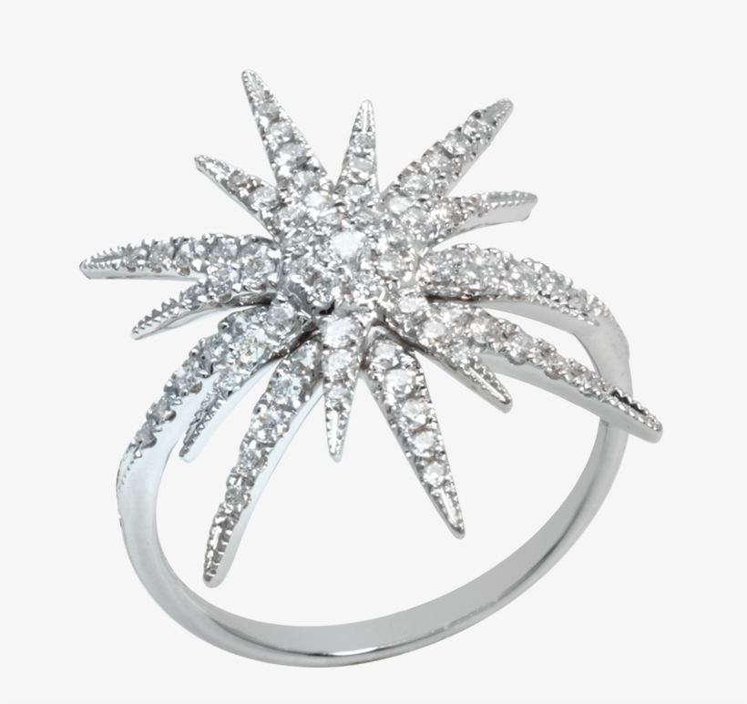 Download Transparent 18kt Diamond Starburst Ring - Neatie Custom Rings ...