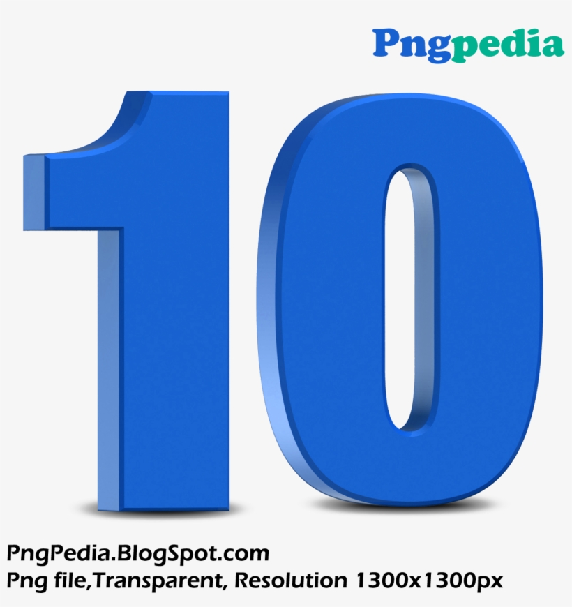 Blue 3d Numbers Set 10 Ten - Blue Number 10 3d - 1300x1300 PNG Download ...