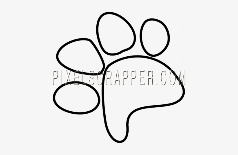 Kitty - Illustrations01 - Pawprint - Line Art - 456x456 PNG Download ...
