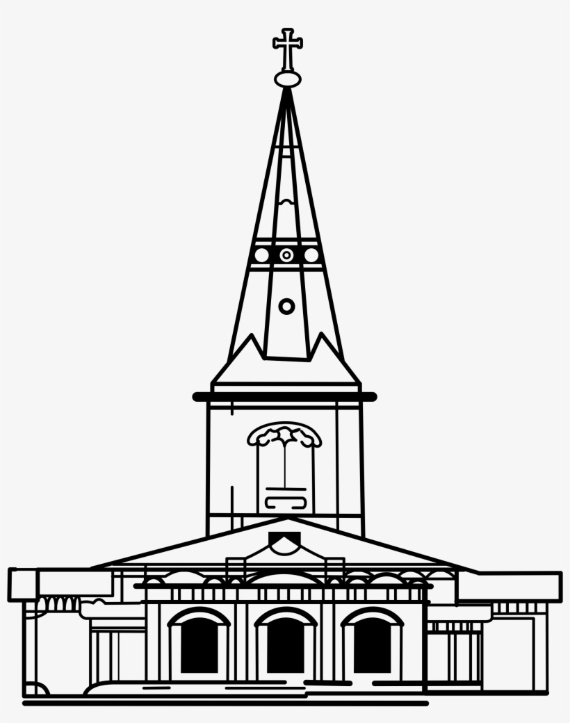 Church Spire Png Banner Download - Church Line Art - 1876x2290 PNG ...