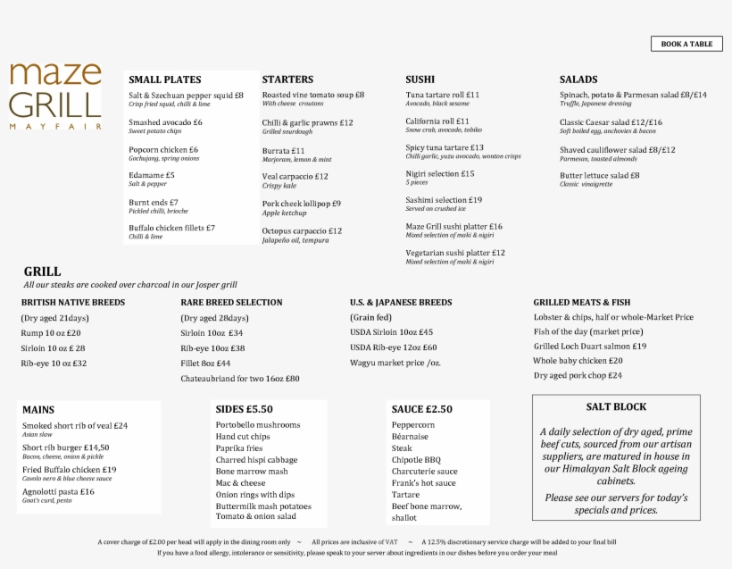 View Our Menus Maze Grill Mayfair Gordon Ramsay Restaurants - 2516x1808 ...