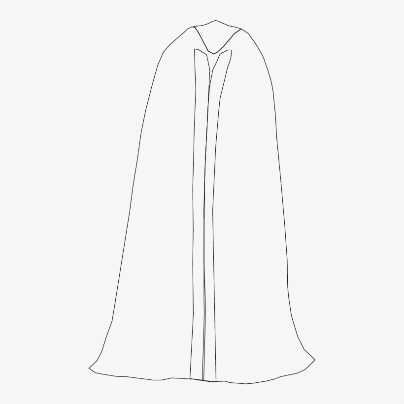 Single Layer Cloak - Line Art - 524x777 PNG Download - PNGkit