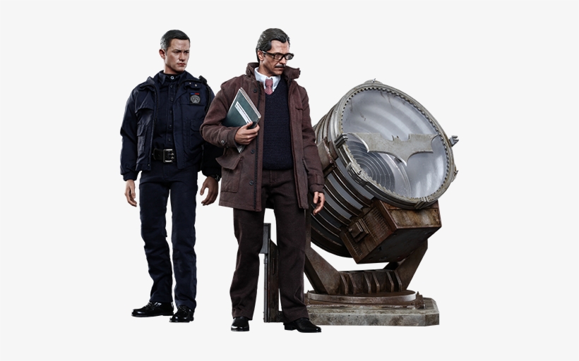 Download Transparent John Blake And Jim Gordon With Bat-signal Action ...