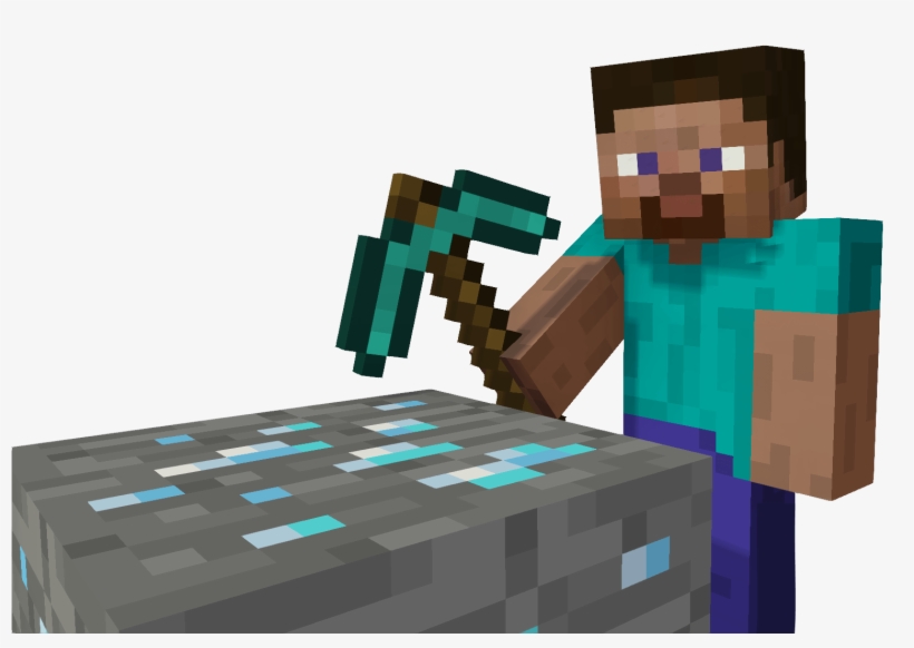 Steve Mines A Block Of Diamond Ore, And Then Holds - Minecraft ...