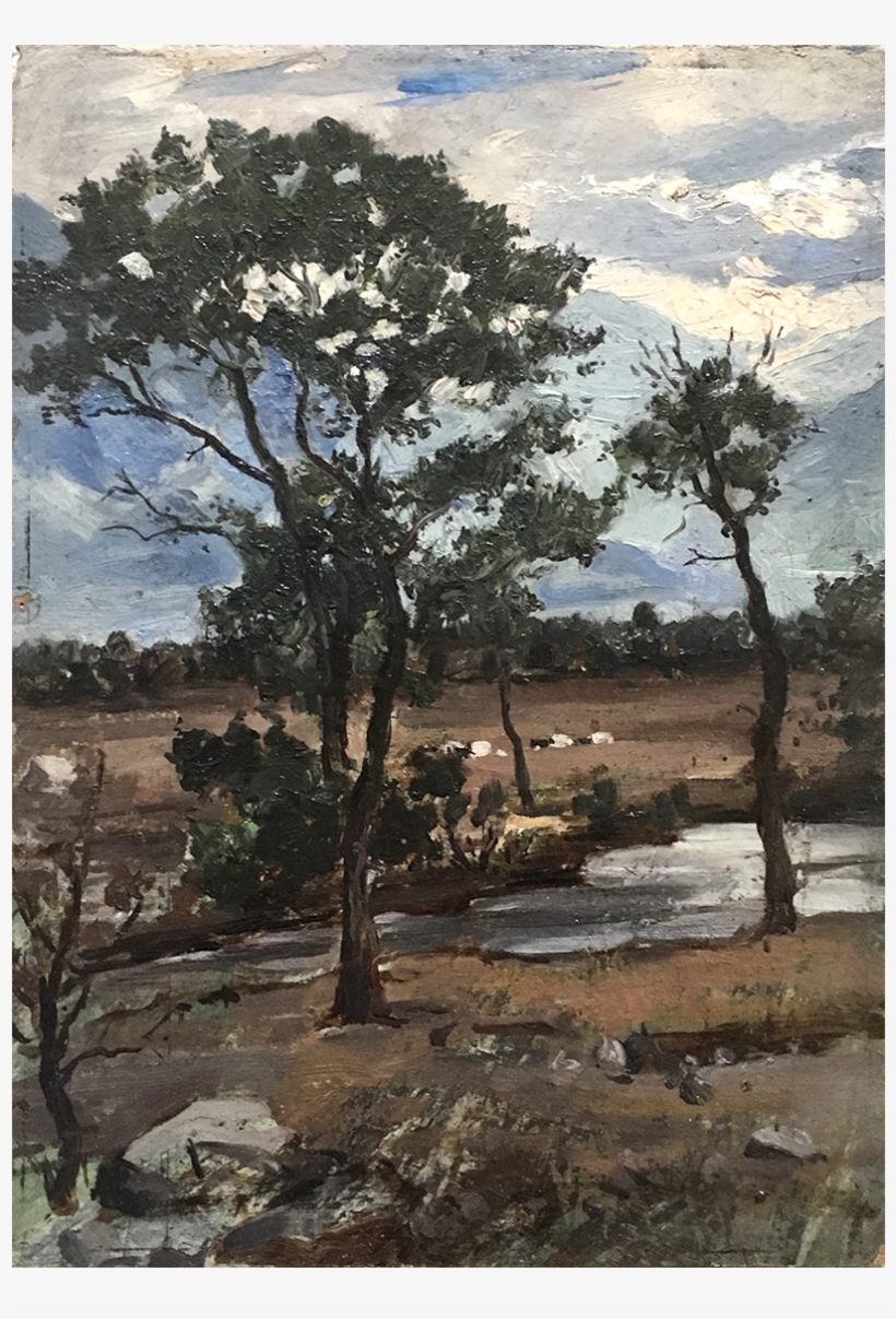 Munich School / Barbizon-style Impressionist Painting, - Painting ...